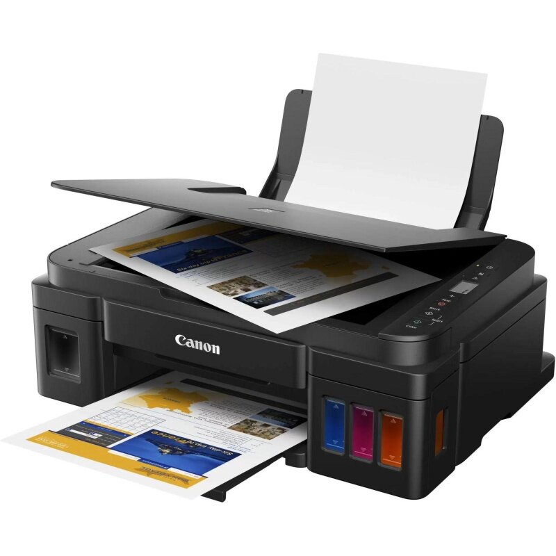 МФУ Canon Pixma G3410, 4 цвета, A4, 6.3кг, скорость ч/б 9 стр/мин, цветная 5 стр/мин