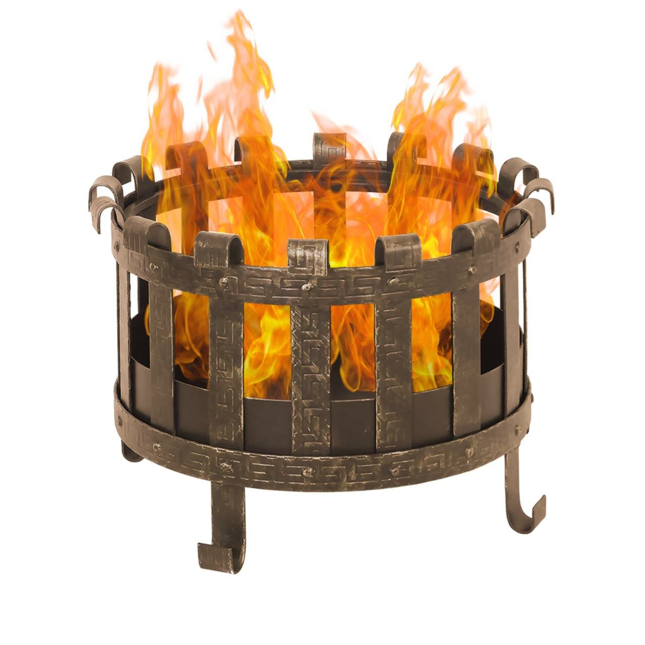 Костровая чаша "Везувий №6", кованая, круглая, толщина 4 мм, сталь, 53 см х 38 см