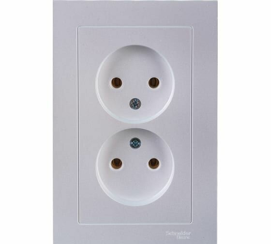 Schneider Electric Розетка 2-м ATLAS DESIGN без заземл. 16А в сборе жемчуг ATN000420 1240272