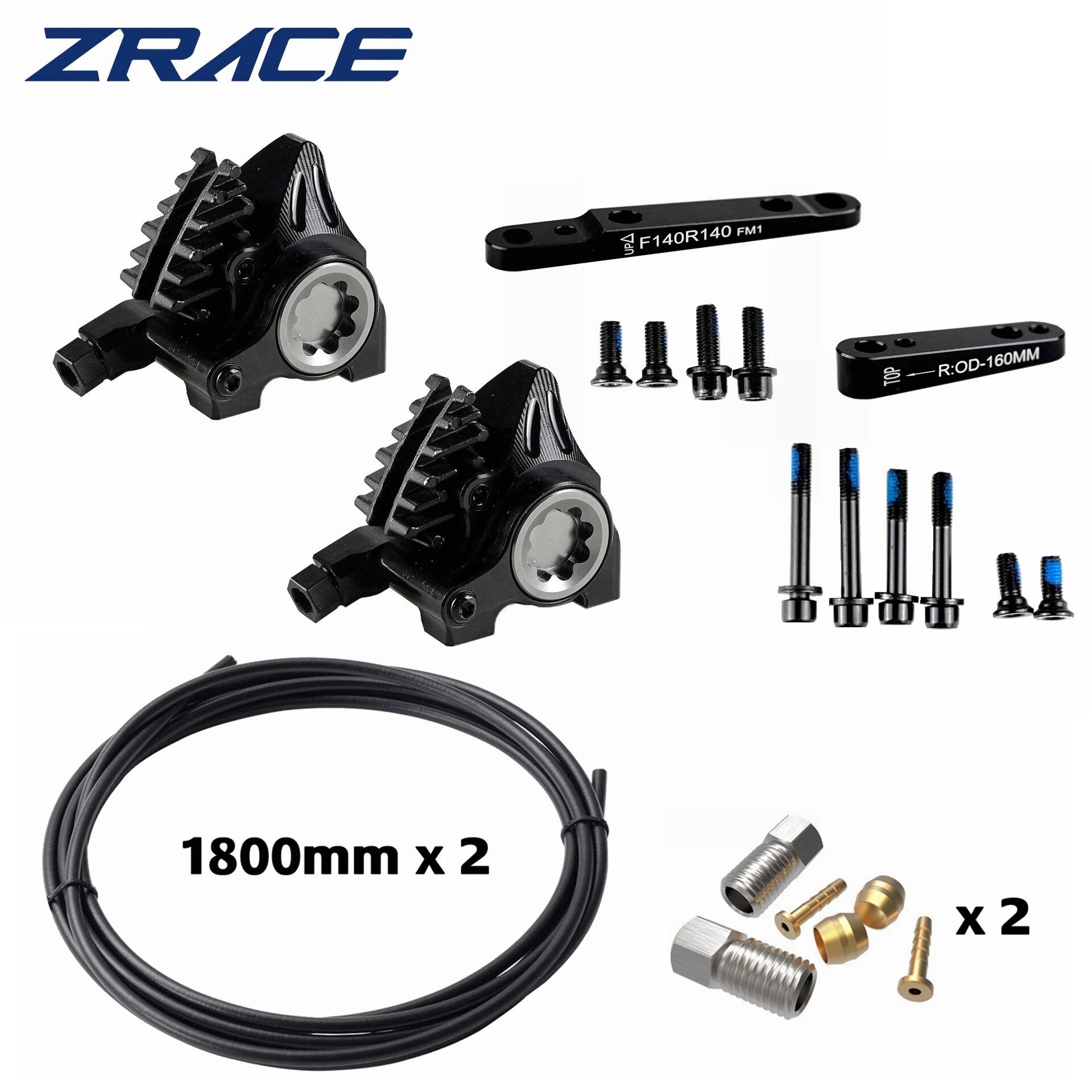 Тормоза ZRACE M1 XG черные, Black caliper F R