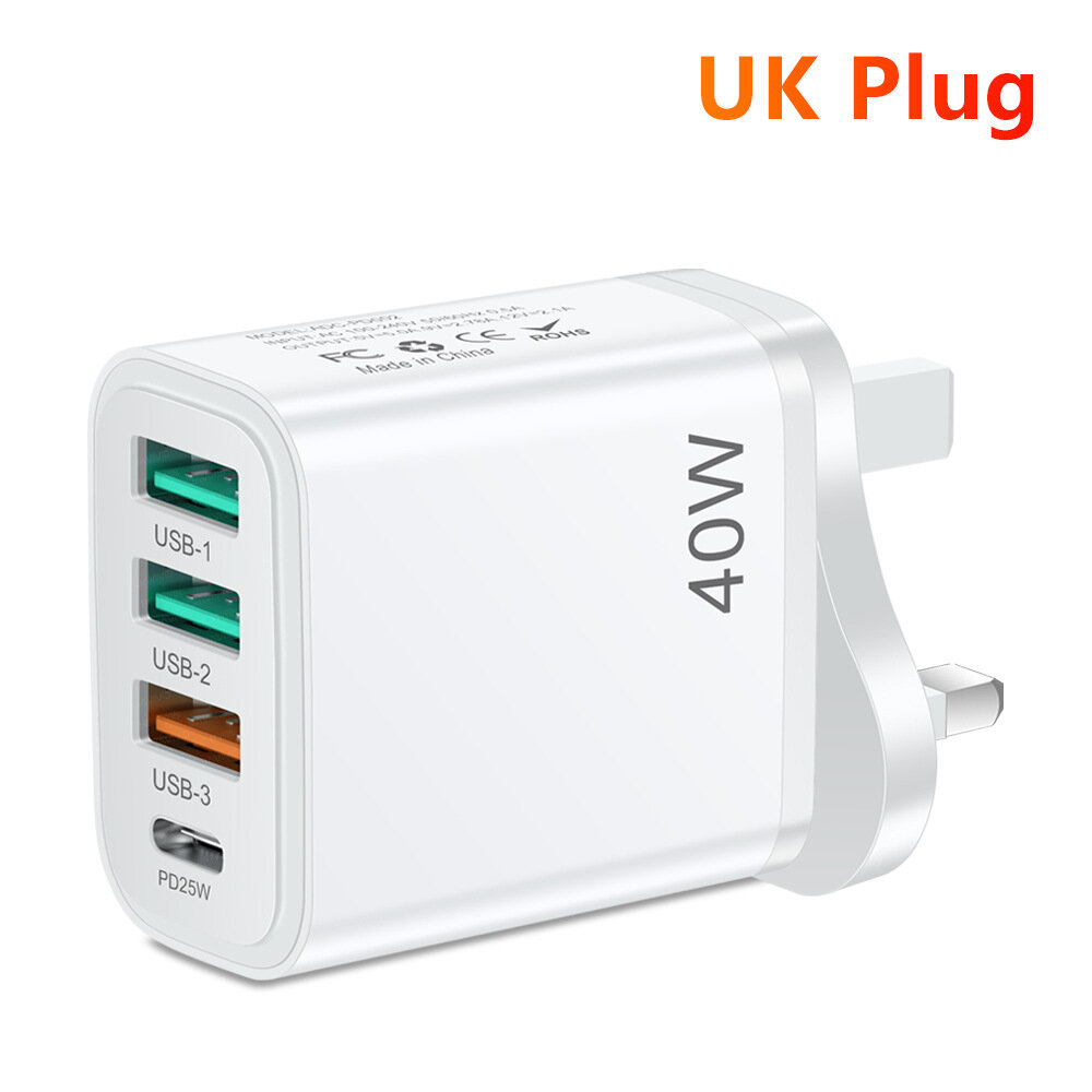 Зарядное устройство HCJTWIN, 40Вт, PD25W, QC3.0, 3 USB, 5A, 25Вт