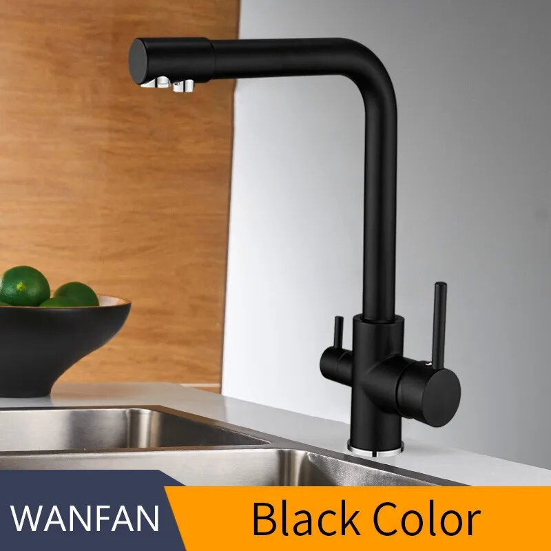 Черный кухонный смеситель WANFAN WF-0175