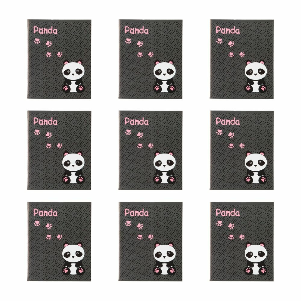 №1 School Тетрадь общая в клетку Panda, А5, 96 листов, 9 шт