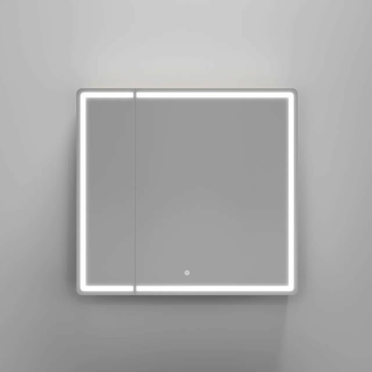 Зеркальный шкаф Sancos Блик (Mirror) MI80EG, 80×15×75 см, LED-подсветка, дуб галифакс натуральный