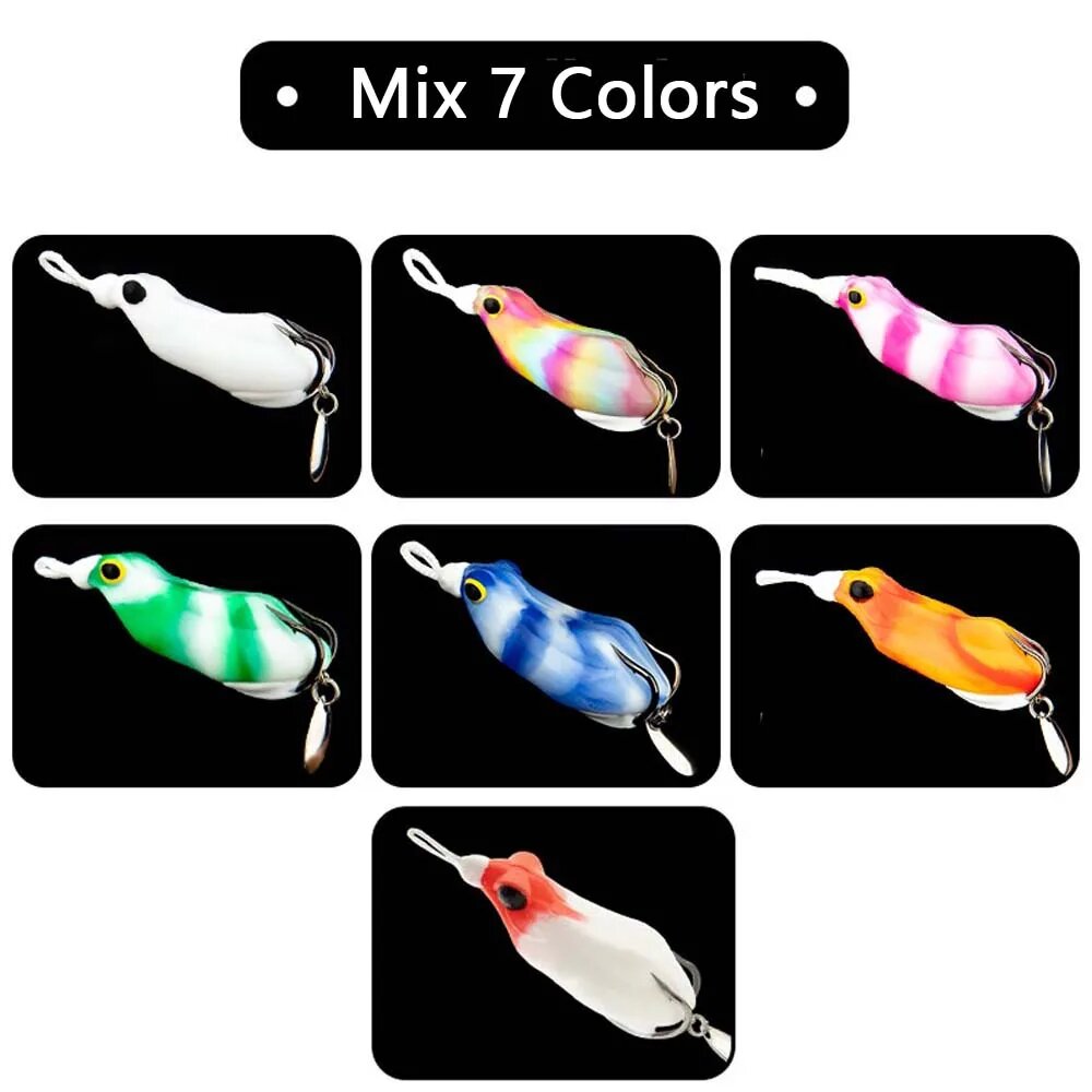 Creekmoon 7 шт. мягкие силиконовые приманки лягушки Белый, Mix 7 Colors