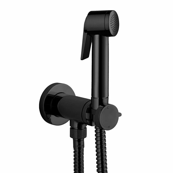 Bossini paloma гигиенический душ с прогрессивным смесителем, лейка пластиковая шланг cromolux цвет черный матовый e37015b. 073 E37015B.073