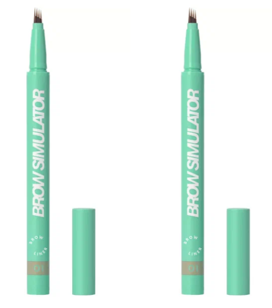 Лайнер для бровей Love Generation Brow Simulator, тон 01 светло-коричневый, 0,5 мл, 2 шт