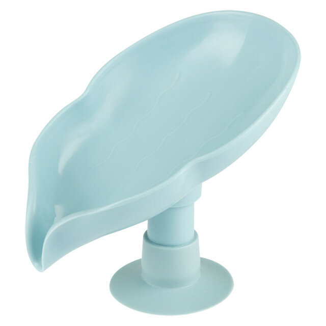 Рыжий КОТ Лепесток пластиковая голубая мыльница на присоске для ванной