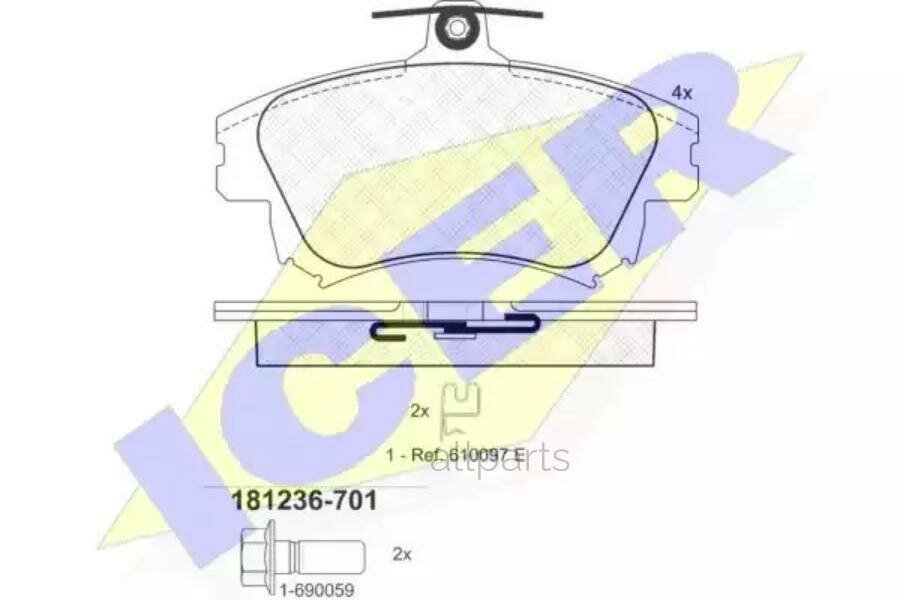 ICER 181236701 181236-701 колодки дисковые передние !\ Volvo S40/V40 1.6i-1.9Di 97-03