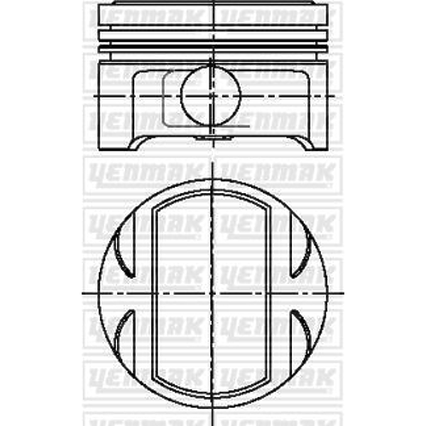 YENMAK 31-04218-000 поршень в сборе поршень+кольца d81.6 std\ Opel (Опель) vectra / Omega (Омега) / calibra 2.5i