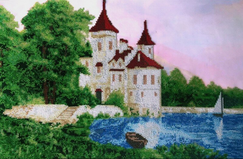 Набор для вышивания FeDi #КВ642 Белый замок, Вышивка бисером, 50 х 33 см