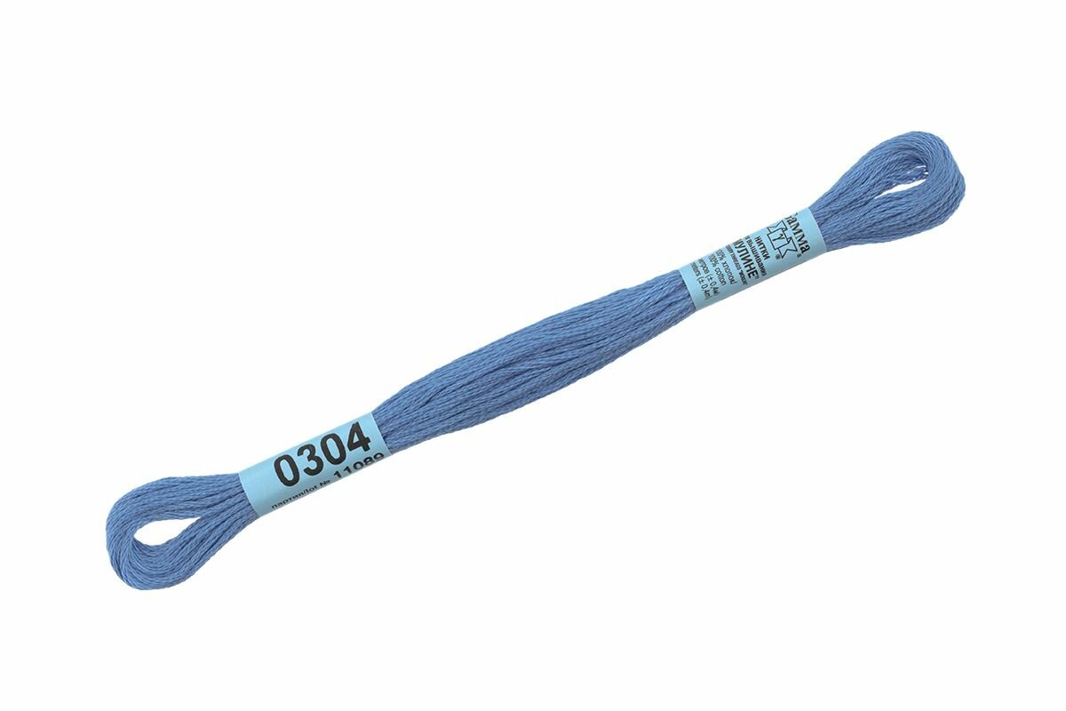 2 шт. Нитки для вышивания "Gamma" мулине ( 0207-0819 ) 100% хлопок 8 м №0304 св-синий 1 шт.