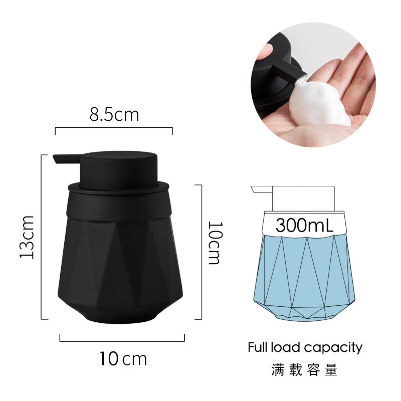 Шампунь-мусс Amazon Feel Foam, дезинфицирующий, для рук, черный, с бриллиантовой насадкой