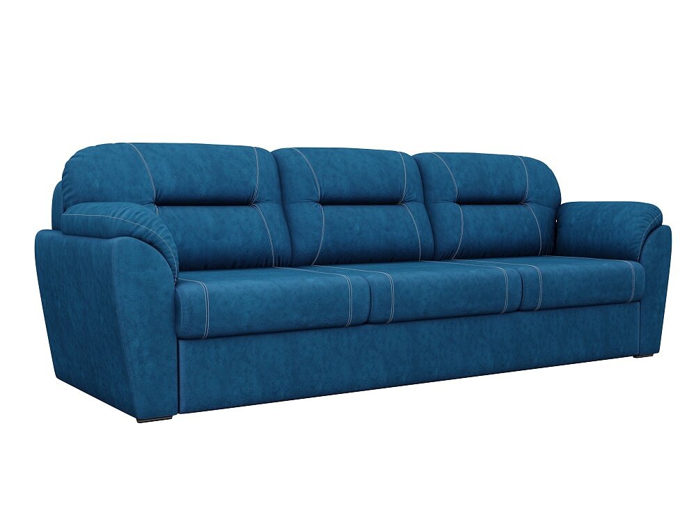 Прямой диван Бостон Luxe Синий Велюр, дельфин, 255х90х100 см