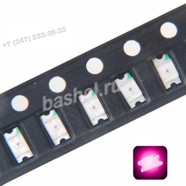 LED chip 1206PC-400mcd 2.0V Pink, Светодиод