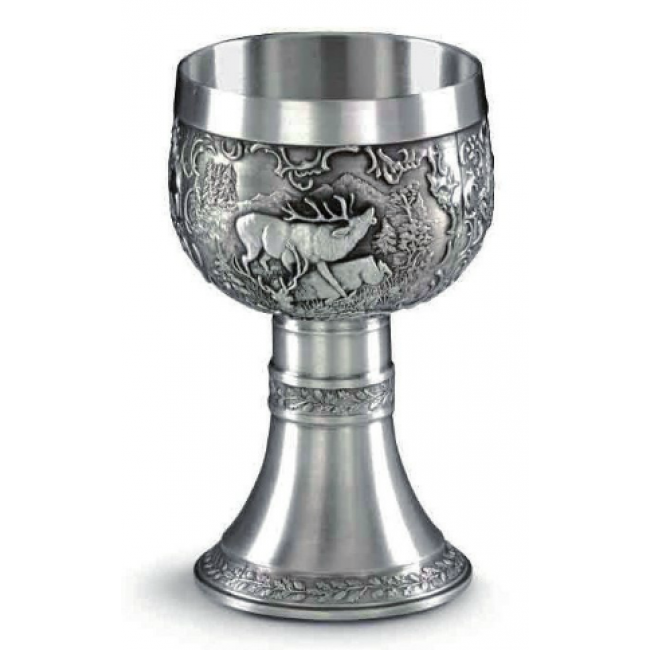 Подарочный винный бокал на ножке из олова "Jennerwein" выс.12,5см