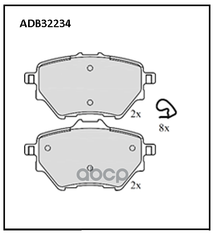 Колодки тормозные задние Citroen C4 13-> / Geely GS 16-20 / Haval H2 14-> / Peugeot 3008 II 16-> 30 ALLIED NIPPON арт. adb32234