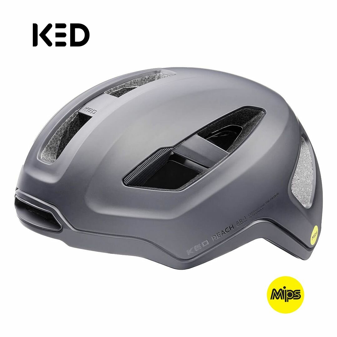 Шлем велосипедный взрослый мужской, женский, защитный велошлем KED REACH AR-1 Black Matt MIPS, для самоката, роликов и скейтборда, размер M (54-58 см)