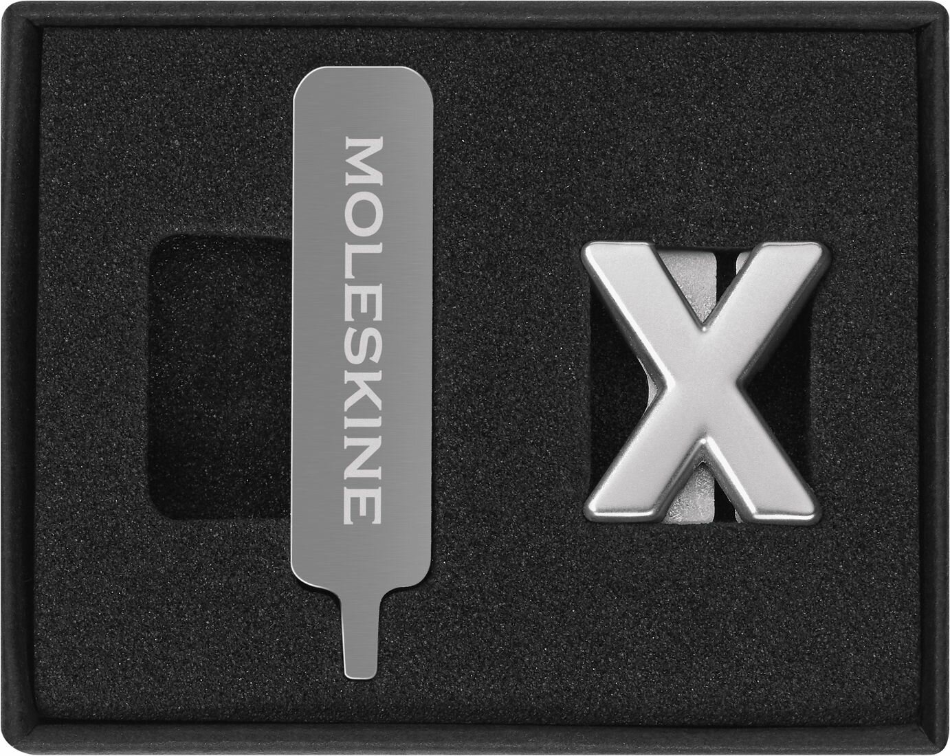 Шильдик-символ Moleskine Symbols PINS SILVER буква X серебристый