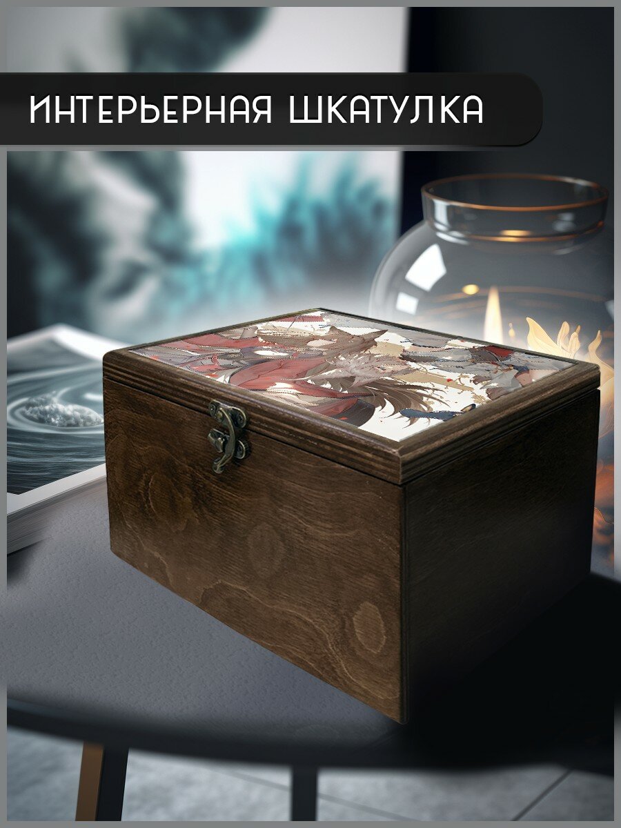 Шкатулка интерьерная для украшений универсальная 22x17x12 см игры Azur Lane (лазурный путь, Акаги, Кага, Бисмарк, аниме) - 647