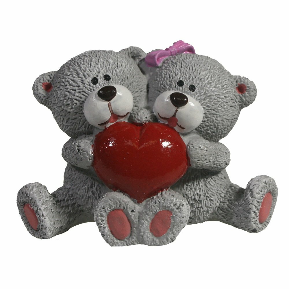 Фигурка Влюбленные мишки цв. серый, 5*9*6см KSMR-713527/D077