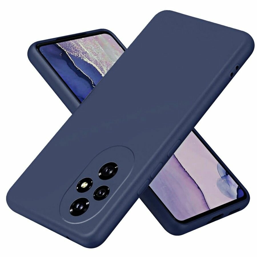 Силиконовая накладка без логотипа Silky soft-touch для Huawei Honor 200 Pro синий