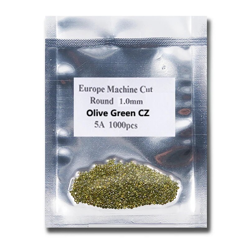 Кубические циркониевые камни, 1.0mm, Olive Green, 1000pcs