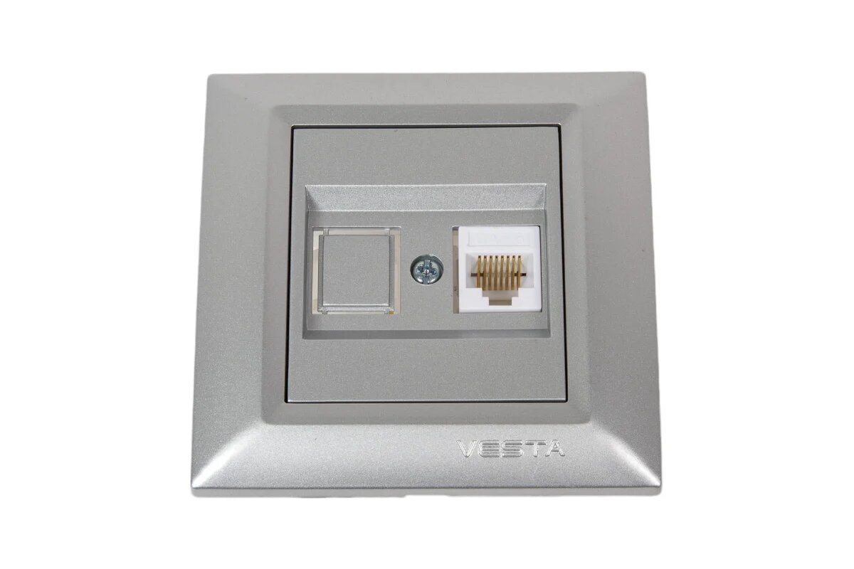 Vesta Electric Roma Silver Розетка для сетевого LAN-кабеля FRZ00010123SRM настенная