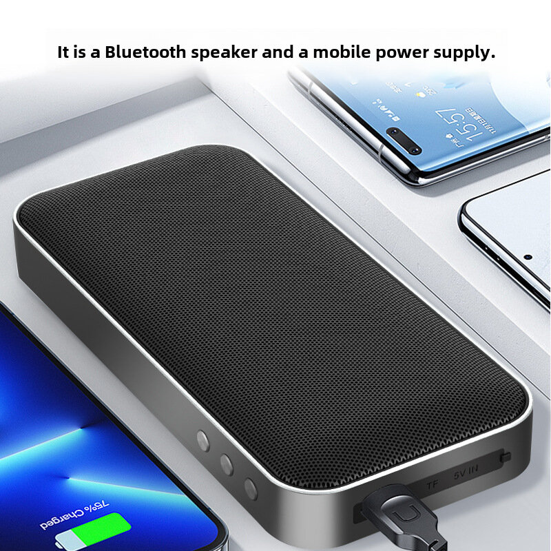 Портативная колонка AEC BT205, Bluetooth 5.0, 2 динамика, 10 Вт, IPX4, 2500 мА·ч, белая — фото 1