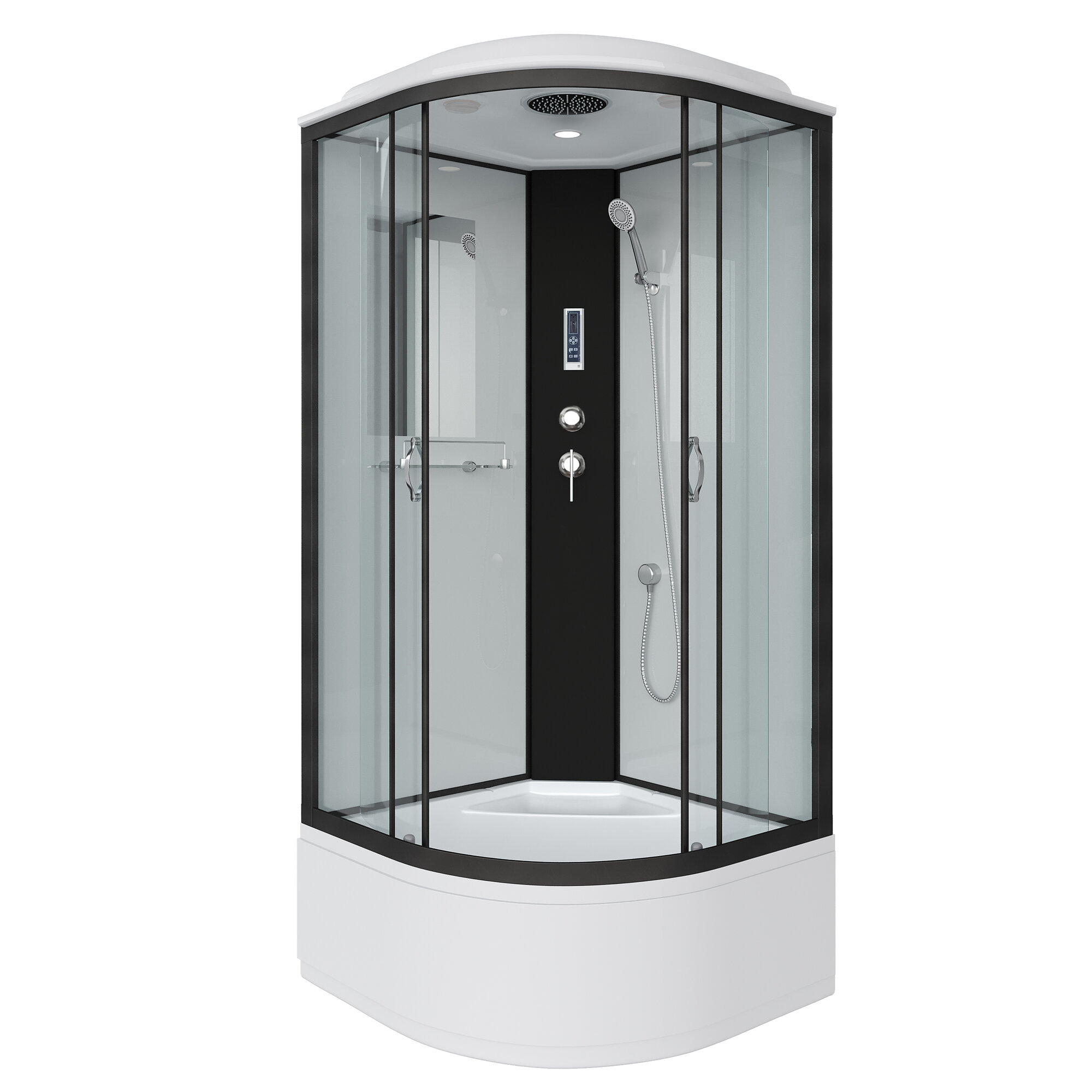 Душевая кабина Niagara Classic NG-6709-14P (100х100х215) высокий поддон(45см), черный, стекло прозрачное,4 места