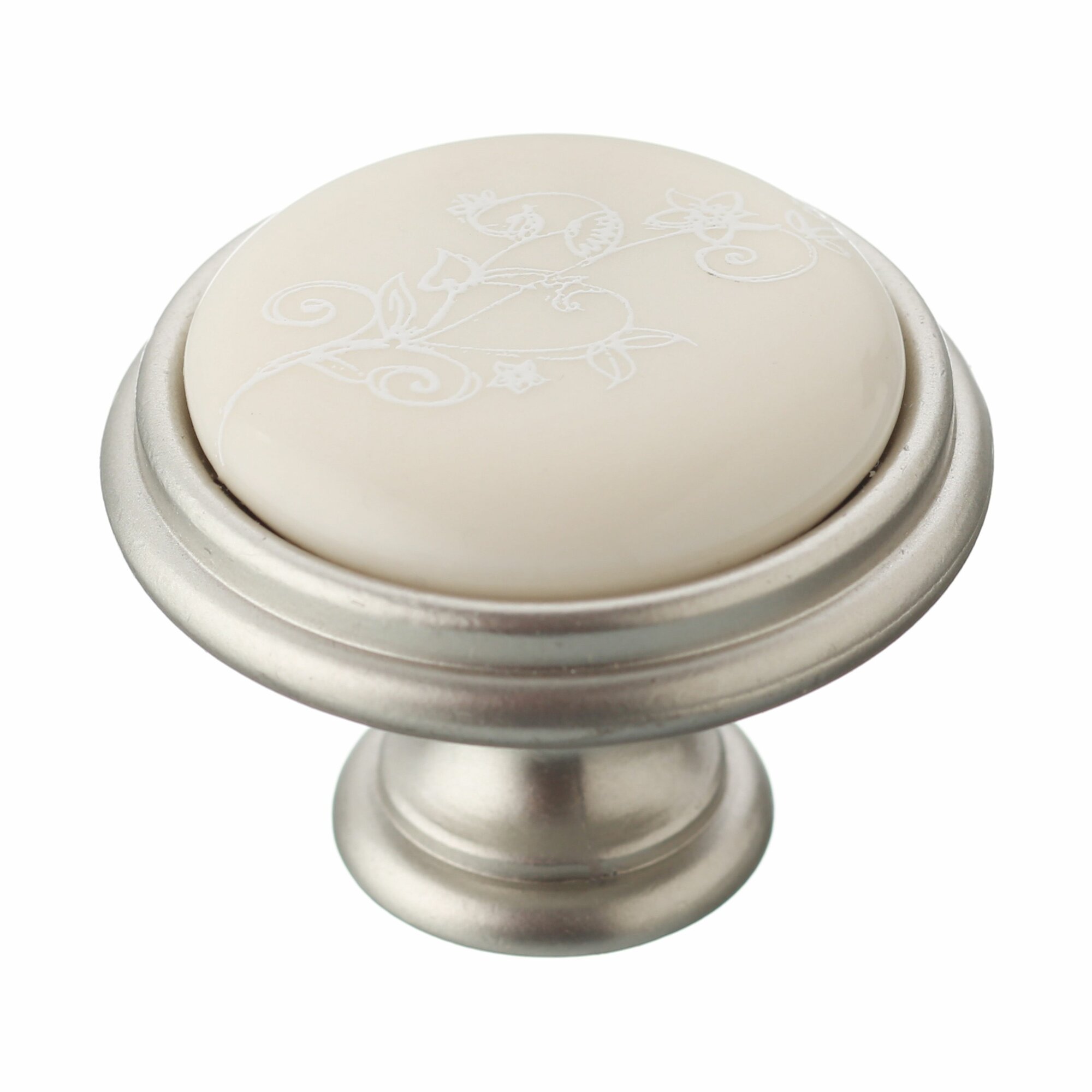 Ручка мебельная кнопка GIUSTI LINEA ROMANTIC P77.01. F8. R3G матовое серебро