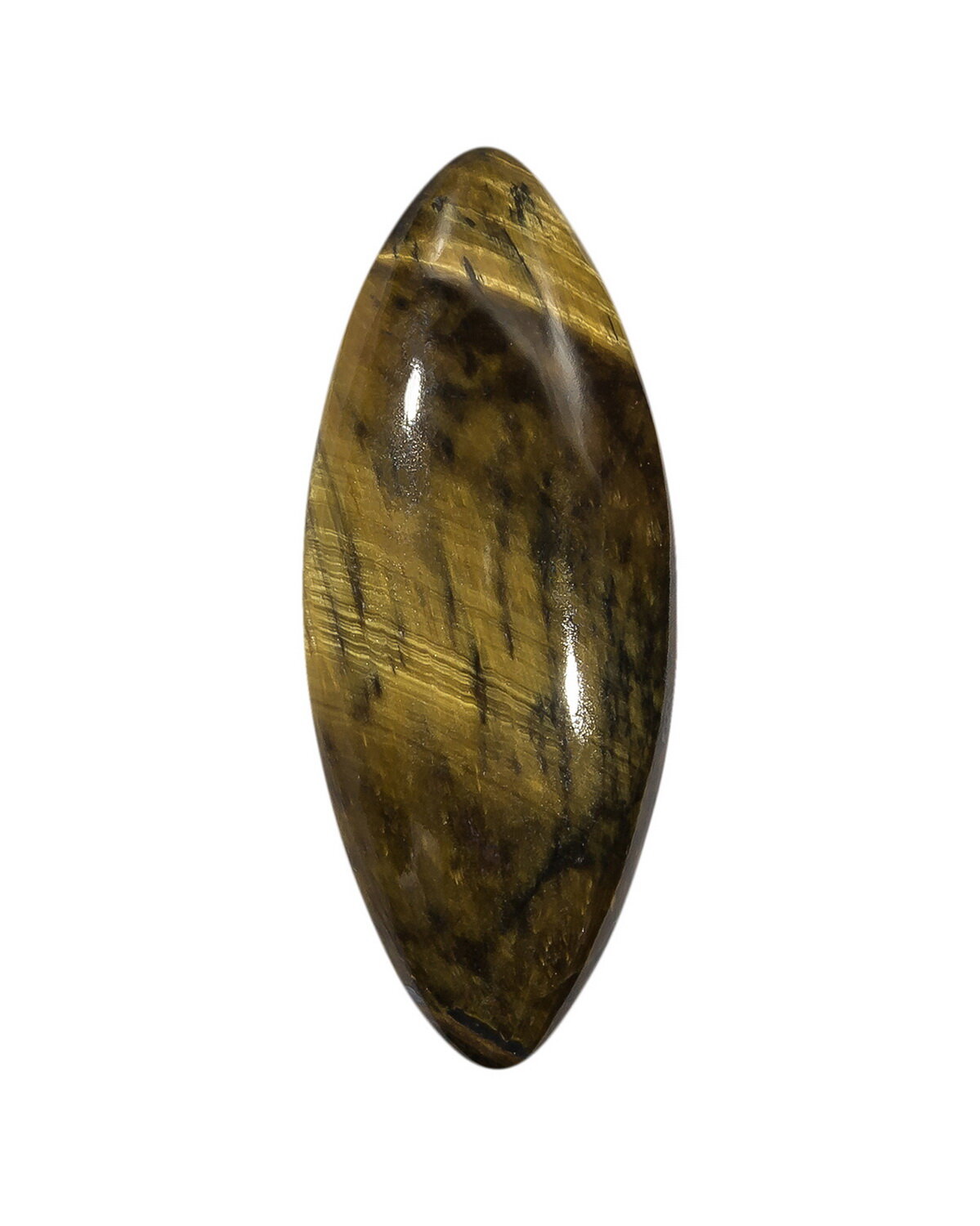 Кабошон Тигровый глаз, натуральный минерал, размер: 47х19х5 мм.