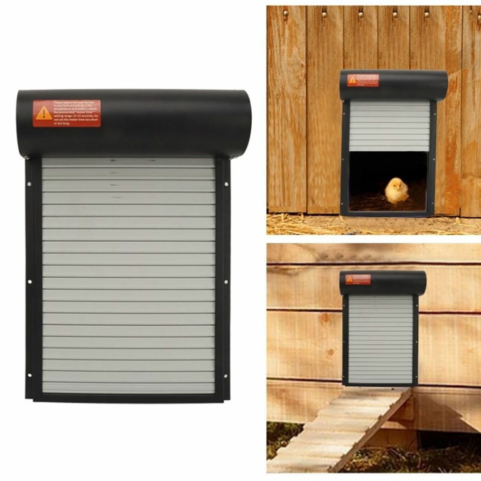 Рулонная дверь курятника с таймером