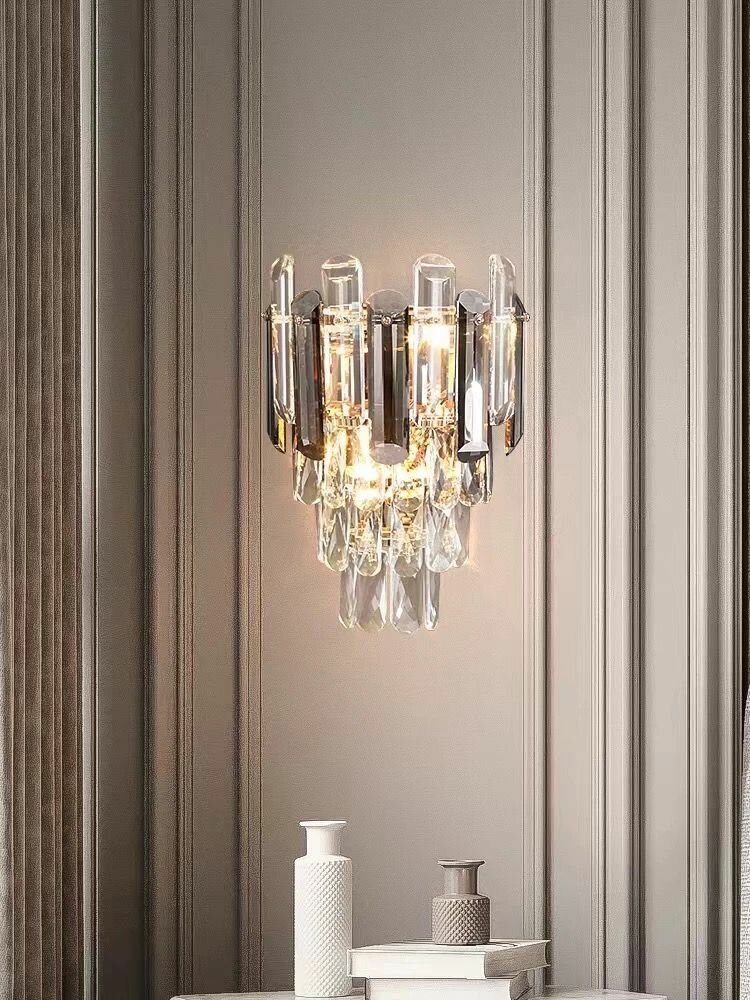 Настенный светильник, Бра Cassina HJ012-3 Хрустальный настенный Светильник Темно-серый Постмодернистский стиль Стиль дизайна H*35CM 20BT 1 шт.