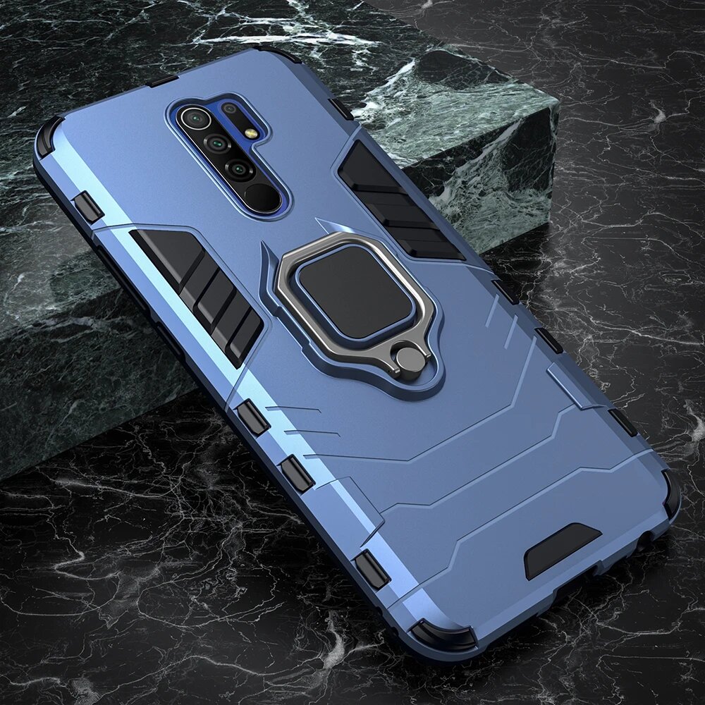 KEYSION чехол для Redmi 9/Note 9 Pro с кольцом, темно-синий