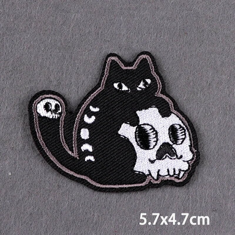Нашивка на одежду Черный кот со черепом, 5.7x4.7 см, PE8721CT