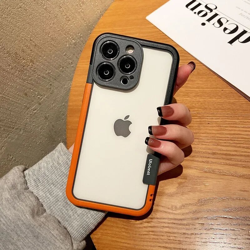 Чехол для iPhone 15 Black Orange, рамка