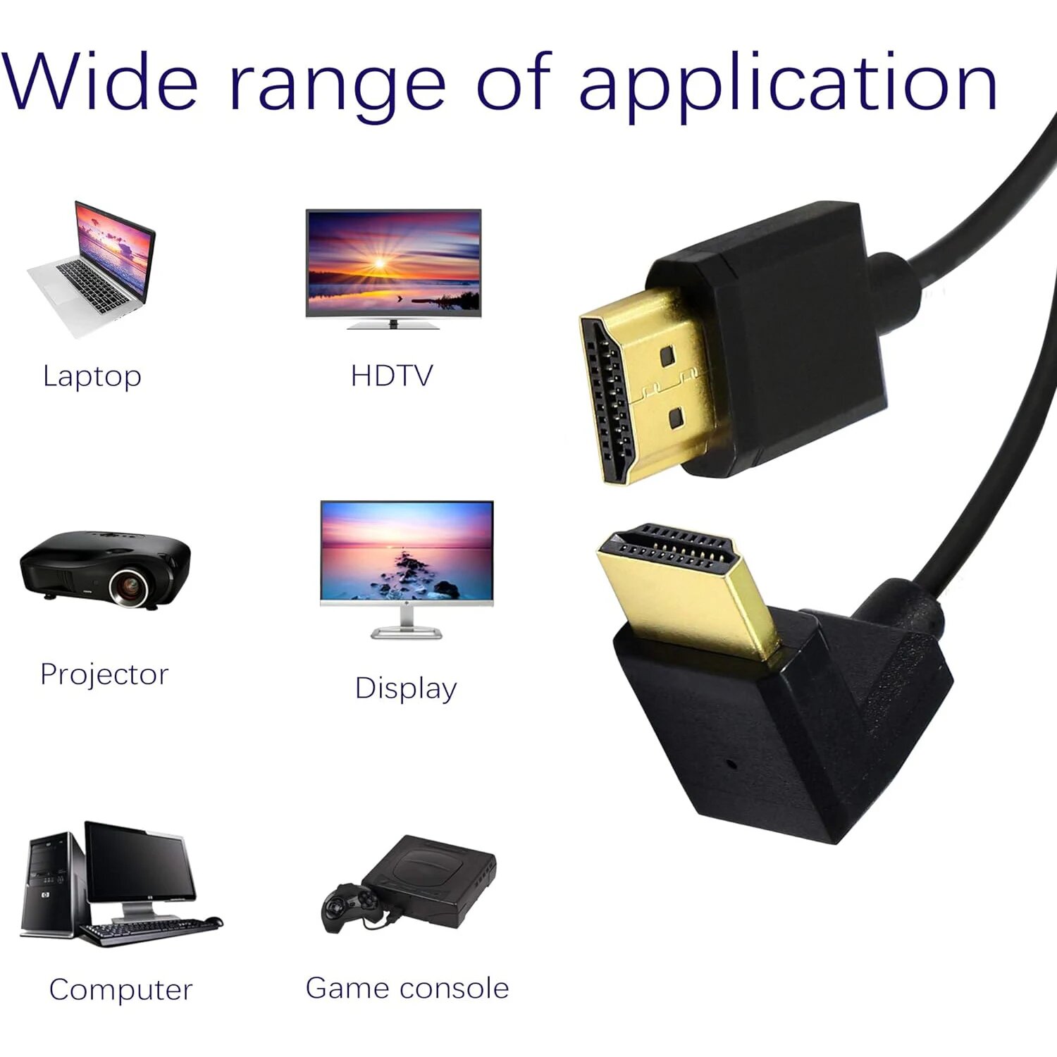 HDMI кабель 90° Left Right, 0.3m — фото 1
