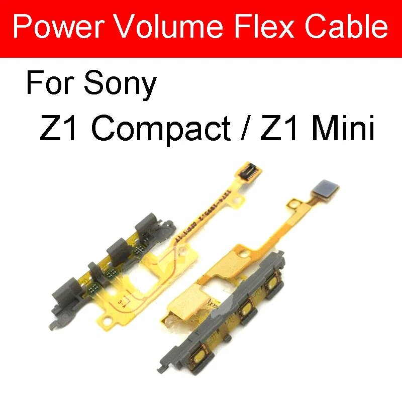 Гибкий кабель с кнопкой включения/выключения питания для Sony Xperia Z1 Compact Z1 Mini M51W D5503, переключатель громкости питания, запасные части