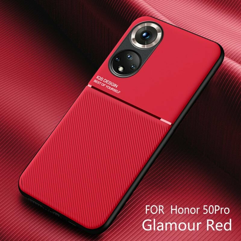 FASNYA Чехол из деловой кожи для Honor 50 Pro/ Nova 9 Pro (Хонор 50 Про/ Нова 9 Про) с магнитным автомобильным держателем, тонкий защитный чехол для смартфона