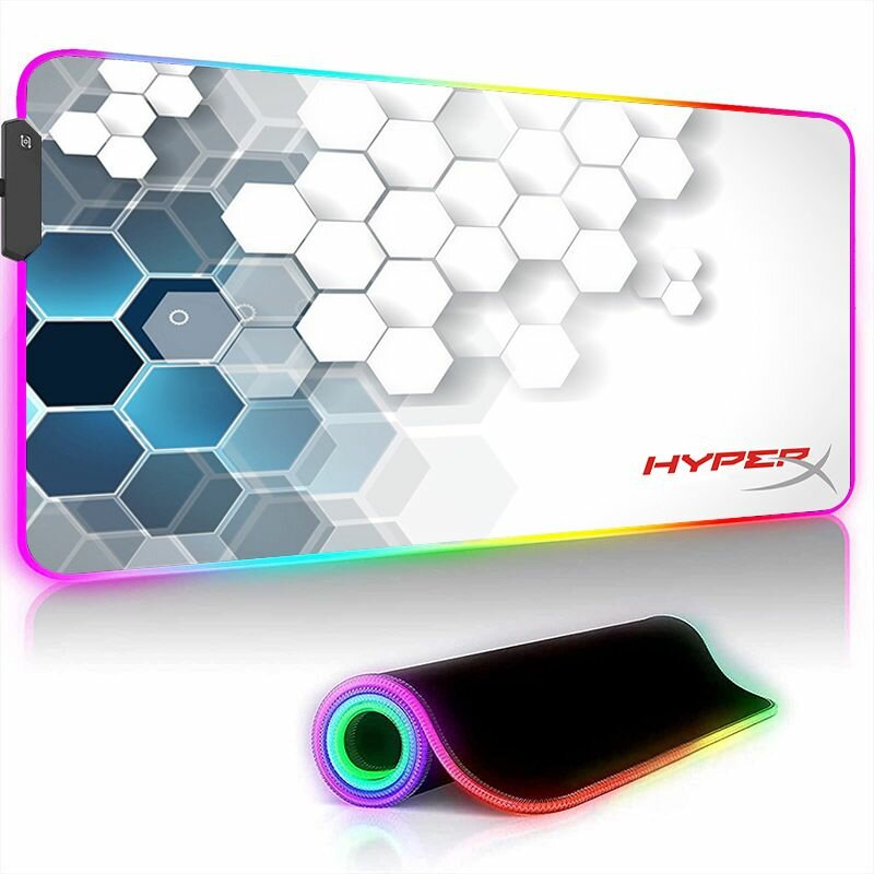 Игровой коврик HyperX, для мыши, подсветка RGB, нескользящий, 40x90 см