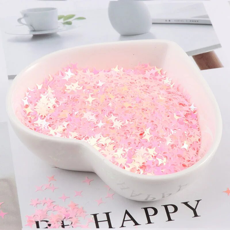 Блестки звездочки розовые AB Pink 10 г