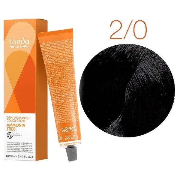 Londa Professional Demi-Permanent 2/0 деми-перманентная крем-краска Ammonia-free, 60 мл