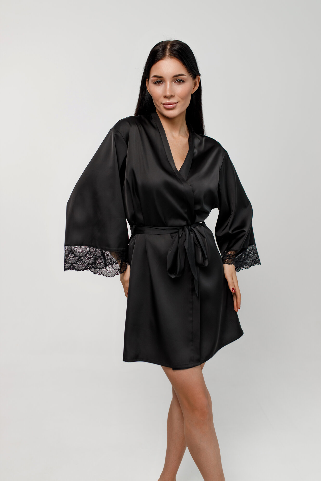 Халат c кружевом