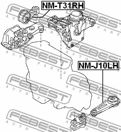 Опора двс, NMT31RH FEBEST NM-T31RH