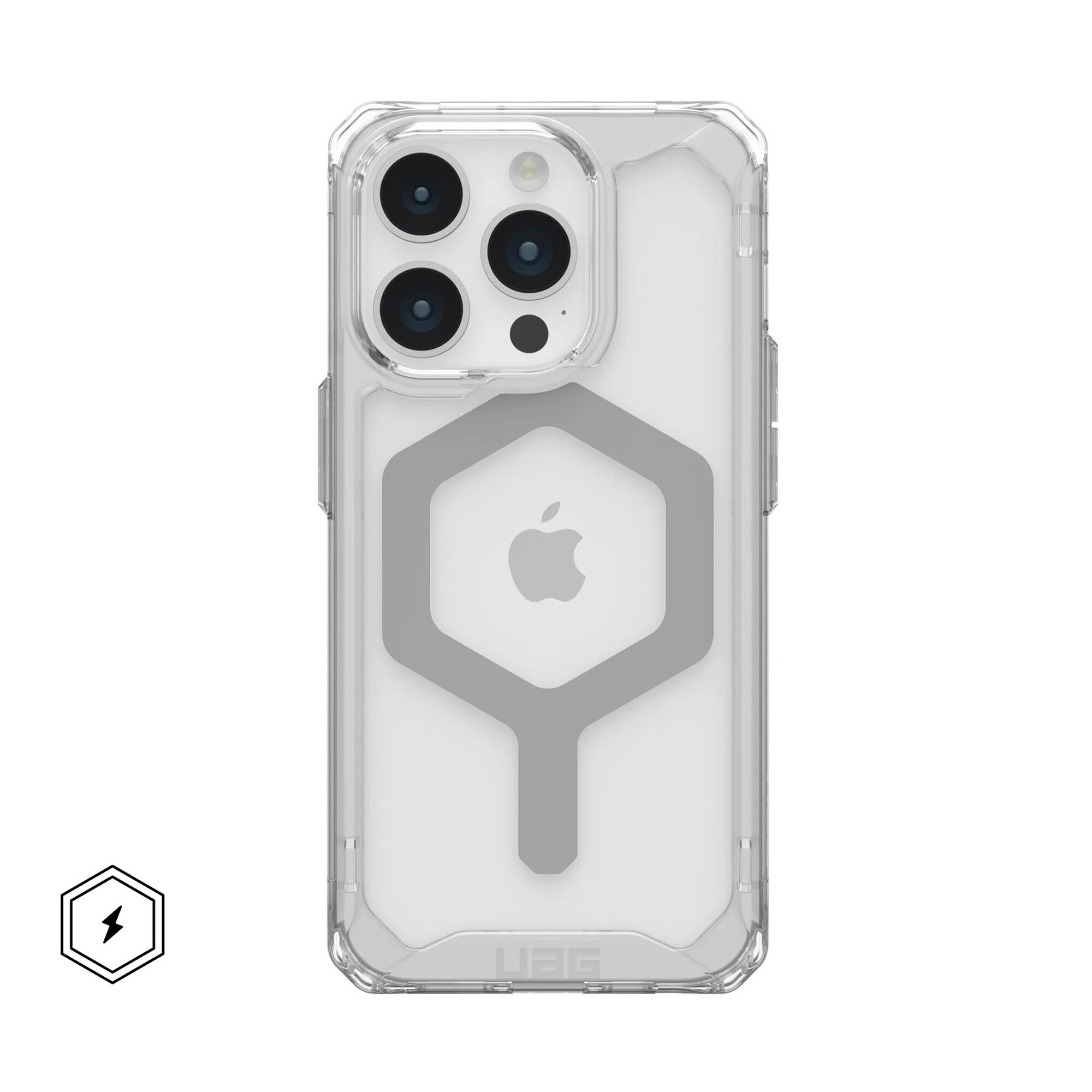 Чехол Uag Plyo для iPhone 15 Pro 6.1" MagSafe, прозрачный (Ice/Silver)