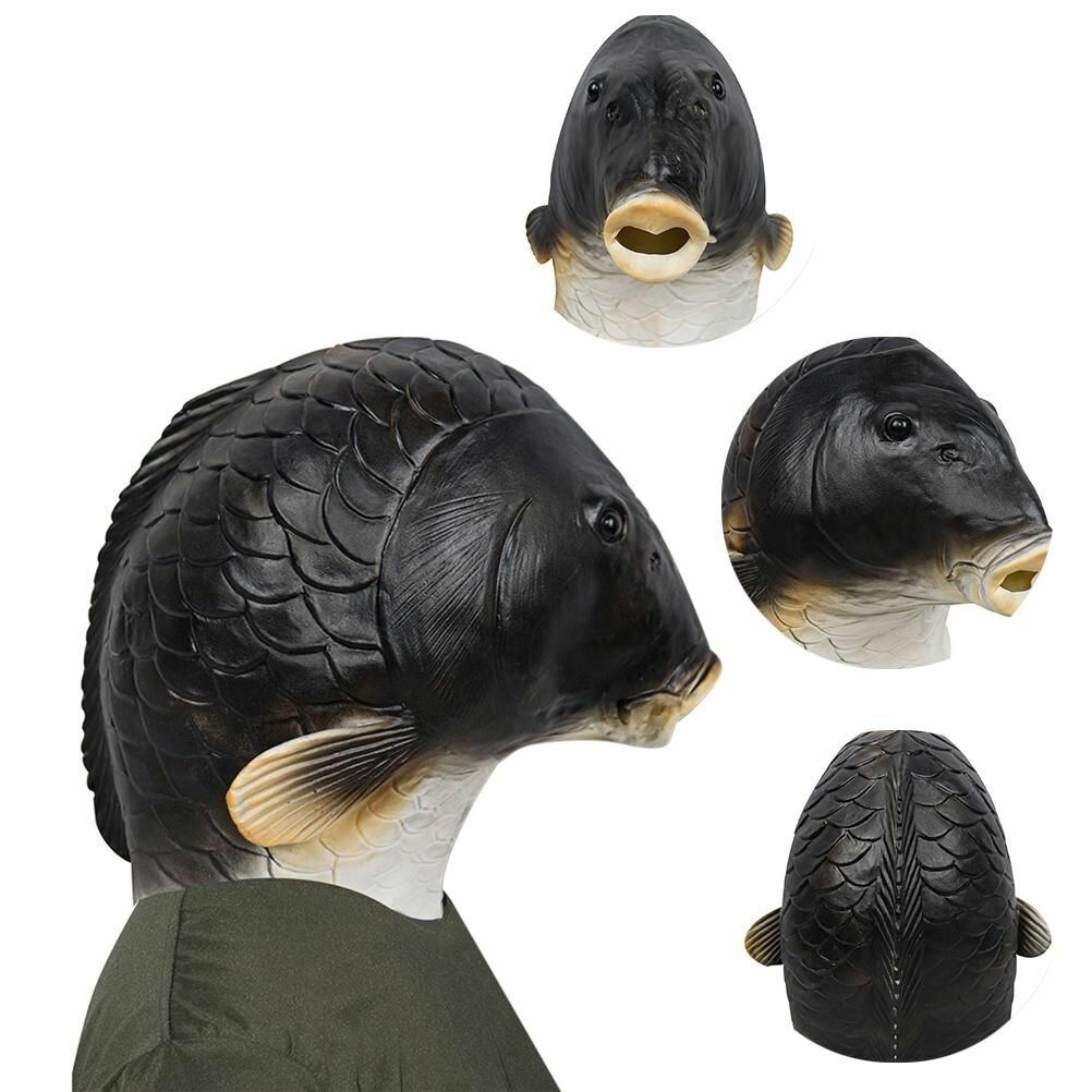 Маска для лица животного из латекса в виде рыбы, новинка, маска для лица животного для косплея на Хэллоуин