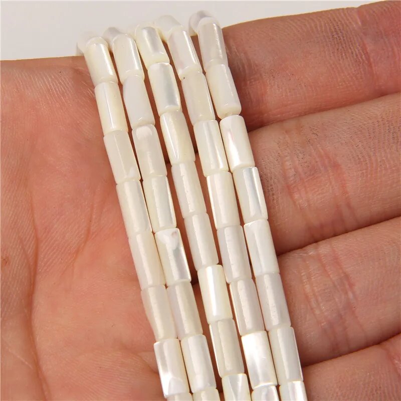 Бусины из ракушек белые 4x8 мм, Color: 14