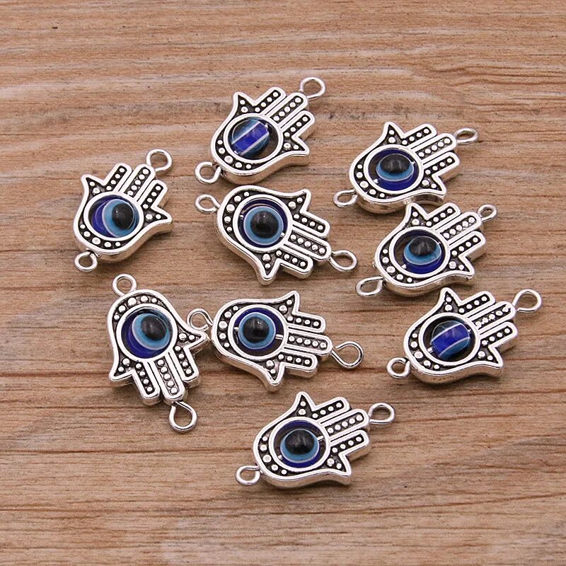 Рука Фатимы, коннекторы Silver-Blue, 10 шт