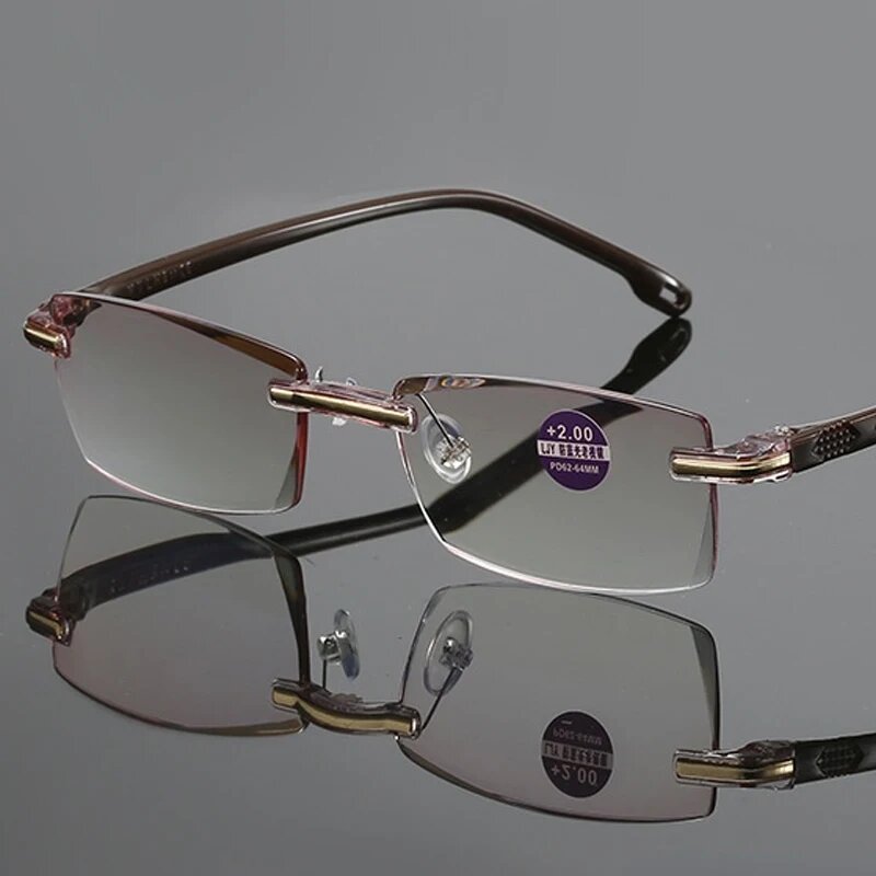 Квадратные безрамочные очки ERIKOLE для дальнозоркости tan, +400